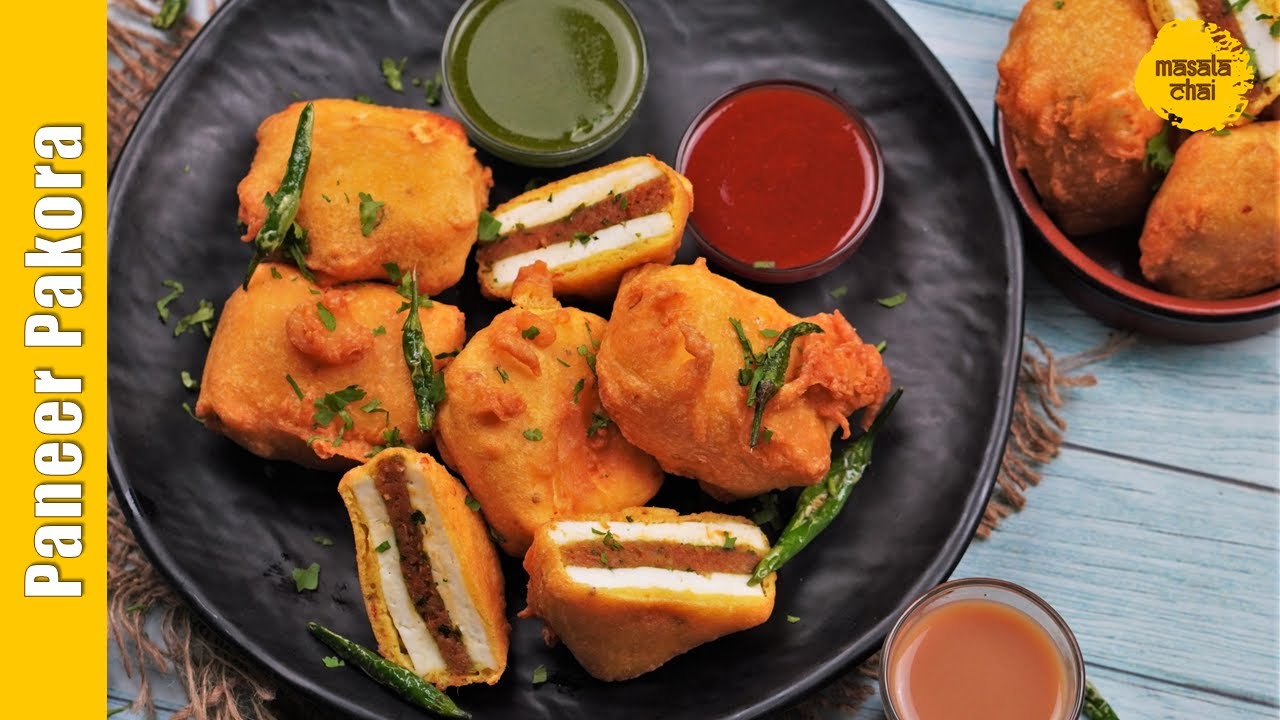 Stuffed Paneer Pakoda | Sandwich Paneer Pakoda | Chef Girish Joshi ...