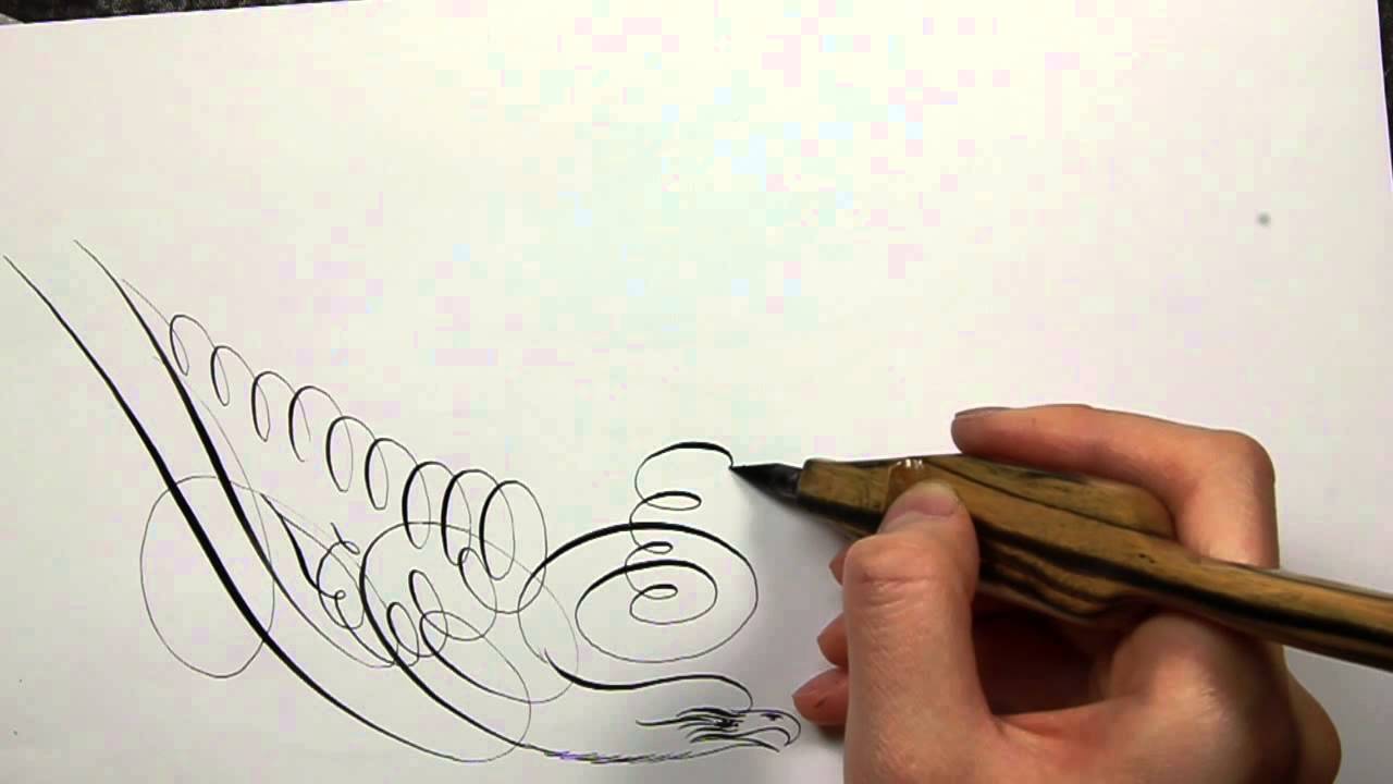 Offhand Eagle Bird Flourishing - Connie Chen Calligraphy - YouTube
