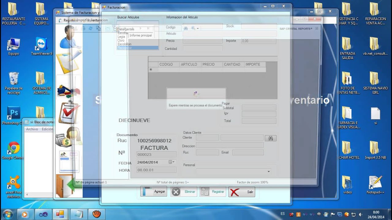 SISTEMA DE FACTURACION EN VISUAL BASIC NET 2010 Y SQL SERVER 2005 - YouTube