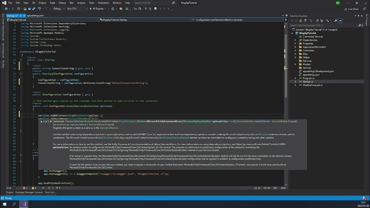 Adding Connection String Youtube