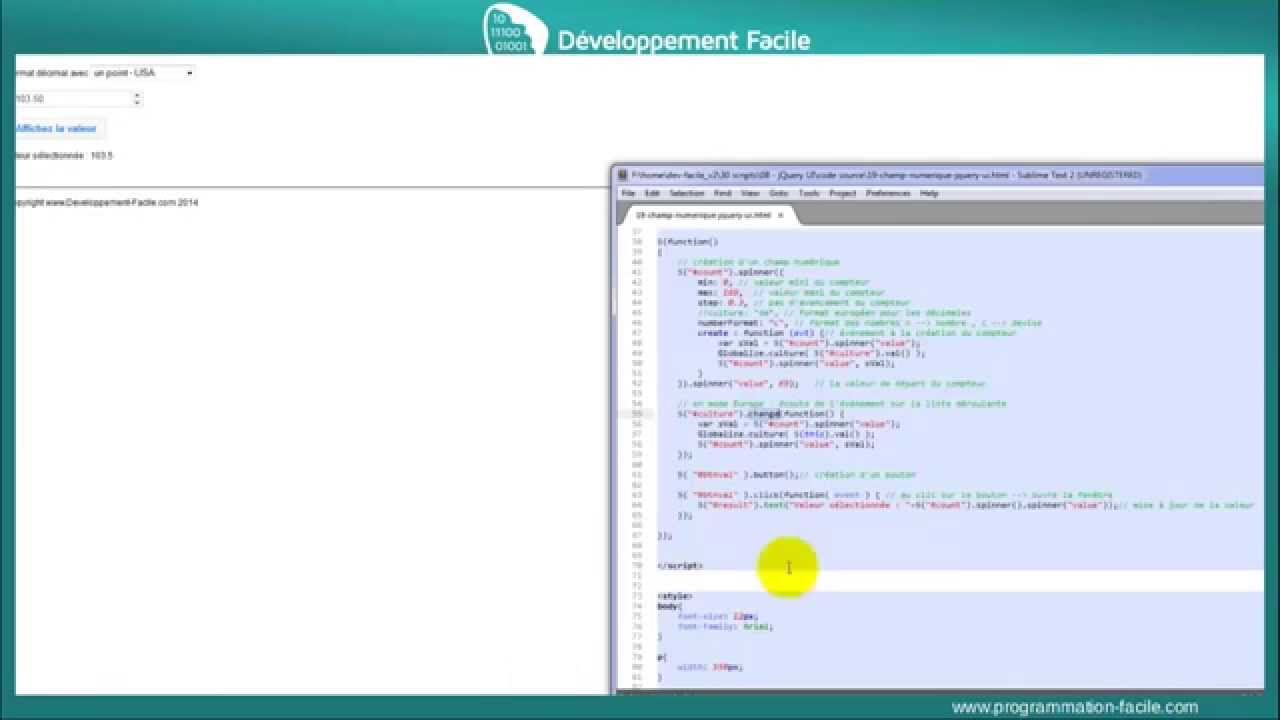 Des champs numériques faciles avec le Framework JavaScript jQuery UI ...