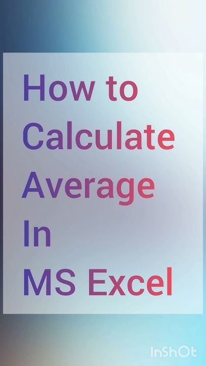 How to Calculate average marks in MS Excel 👍like 👉 share 😀subscribe - YouTube