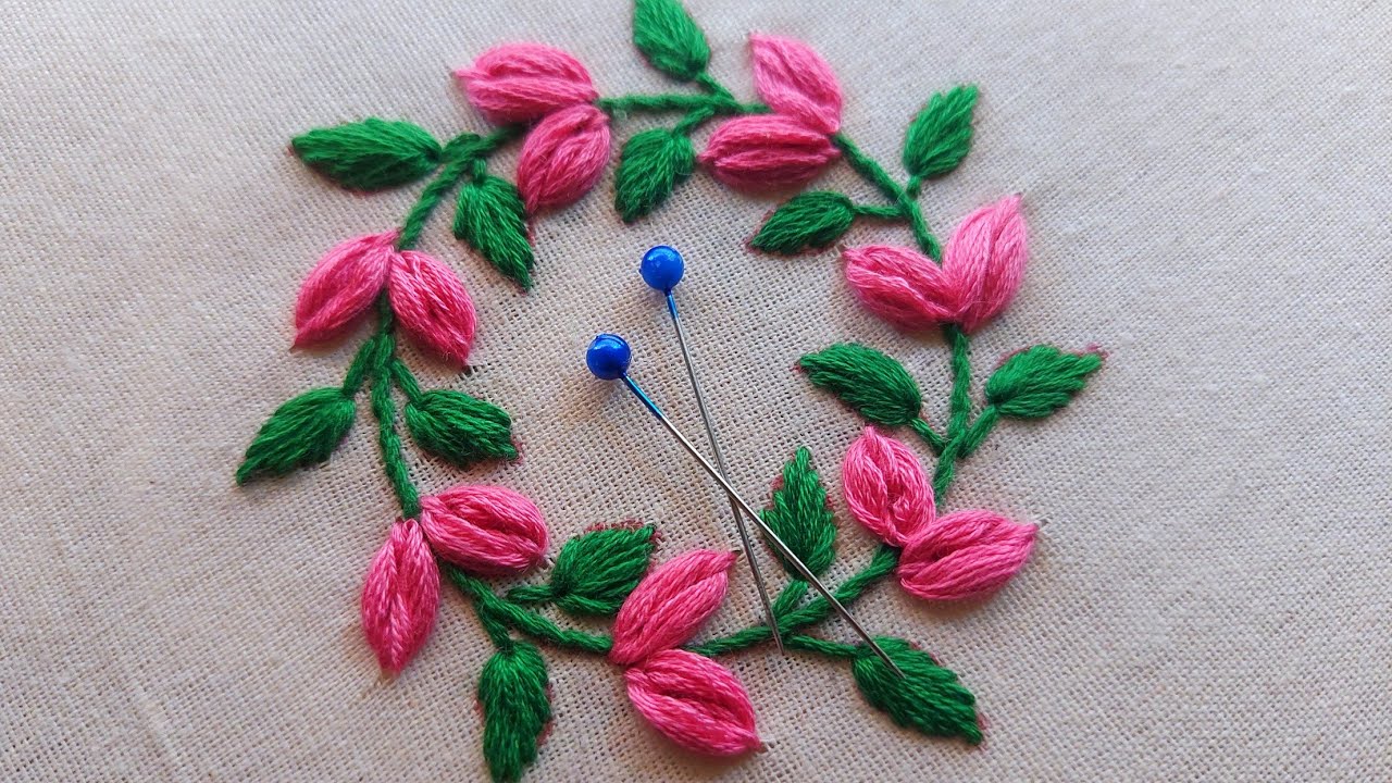 very beautiful hand embroidery| easy hand work - YouTube
