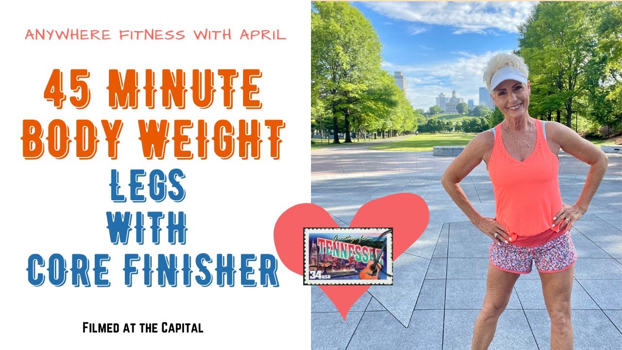45 Minute | Leg Workout | Core Finisher | Body Weight | No Equipment ...