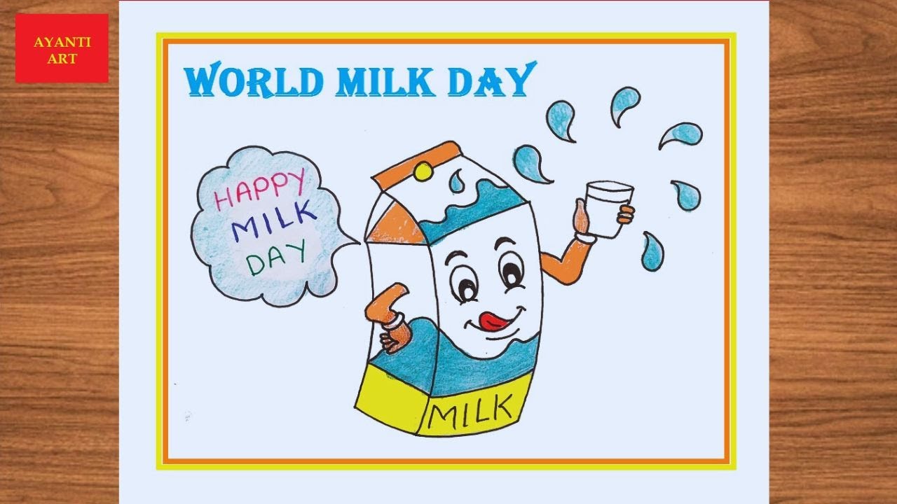 World Milk Day Poster Drawing || World Milk Day Drawing || Easy Milk ...