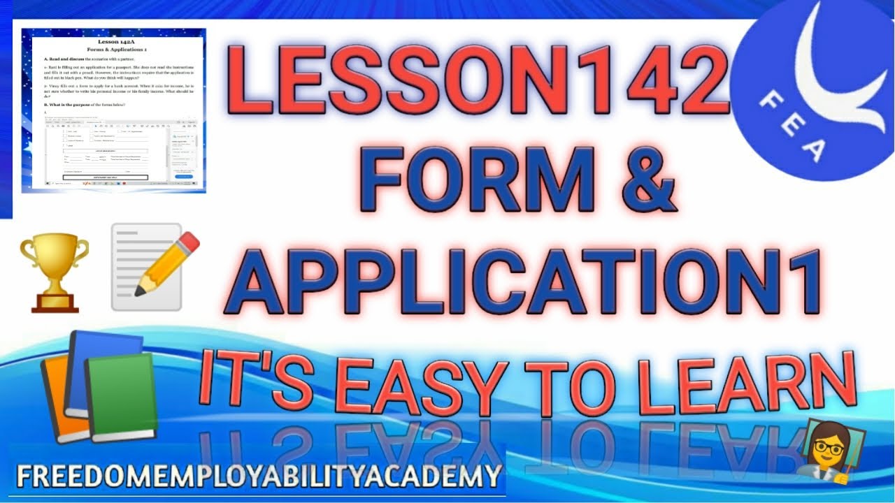 FEA LESSON142 FORM & APPLICATION2 EASY LEARN ENGLISH.# ...