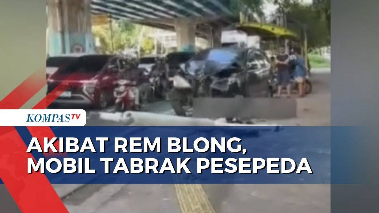 Sopir Melompat Usai Sadar Rem Blong, Mobil Tanpa Pengendara Tabrak Pesepeda - YouTube