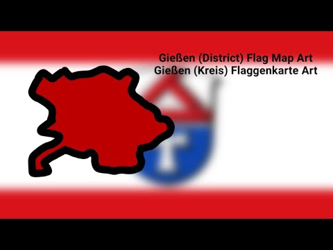 Gießen (District) Flag Map Art | Gießen (Kreis) Flaggenkarte Art - YouTube