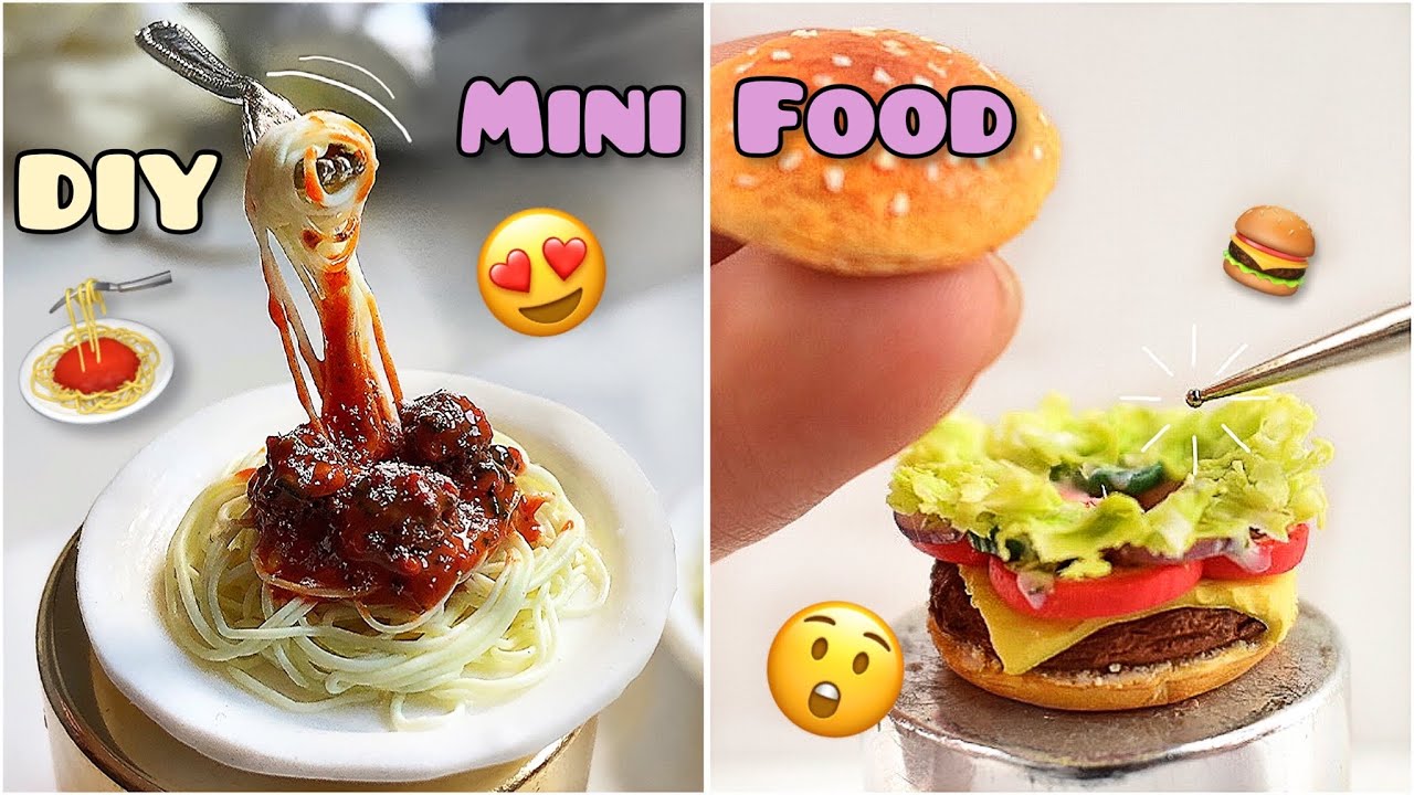 6 DIY MINIATURE FOOD🍝 for DOLLHOUSE 🍔 | Crafts & Hacks ...