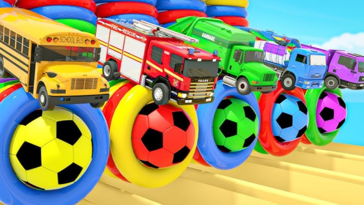 Wheels On the Bus - YellowSchool Bus - Colorful Balls forcoloring-Baby ...