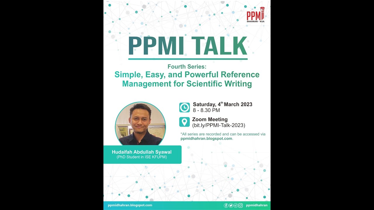 PPMI Talk - 4th series - Simple, Easy and Powerful Reference Management ...