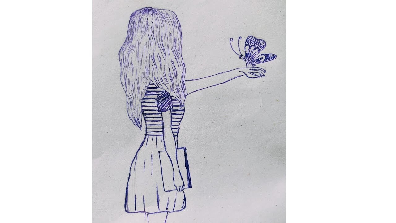 I tried drawing a girl #youtubeshorts#youtubeviral - YouTube