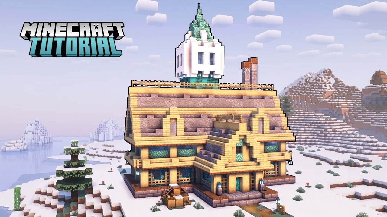 How to Build a Winter House Minecraft Tutorial - YouTube