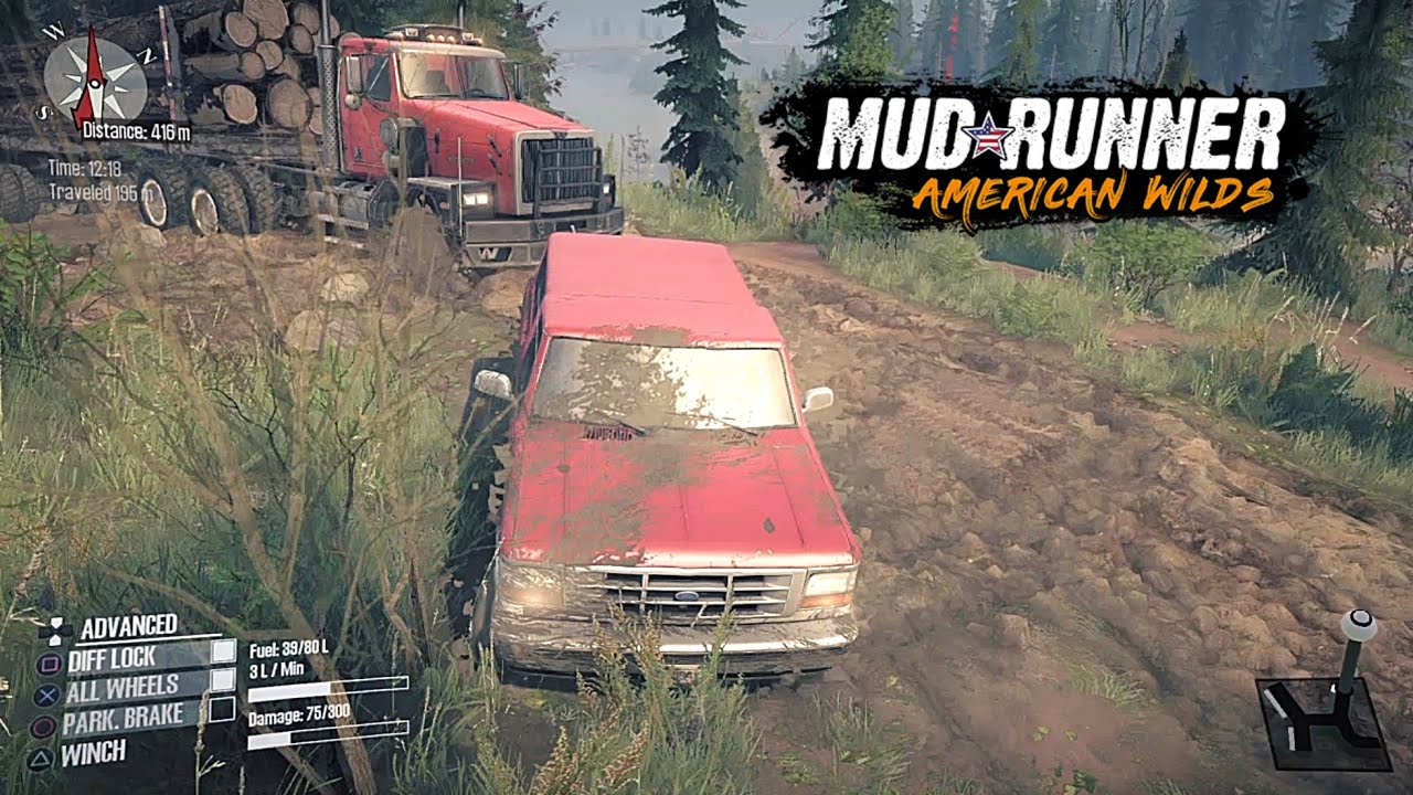 Truck Tires Stuck on Mud - MudRunner Gameplay - YouTube