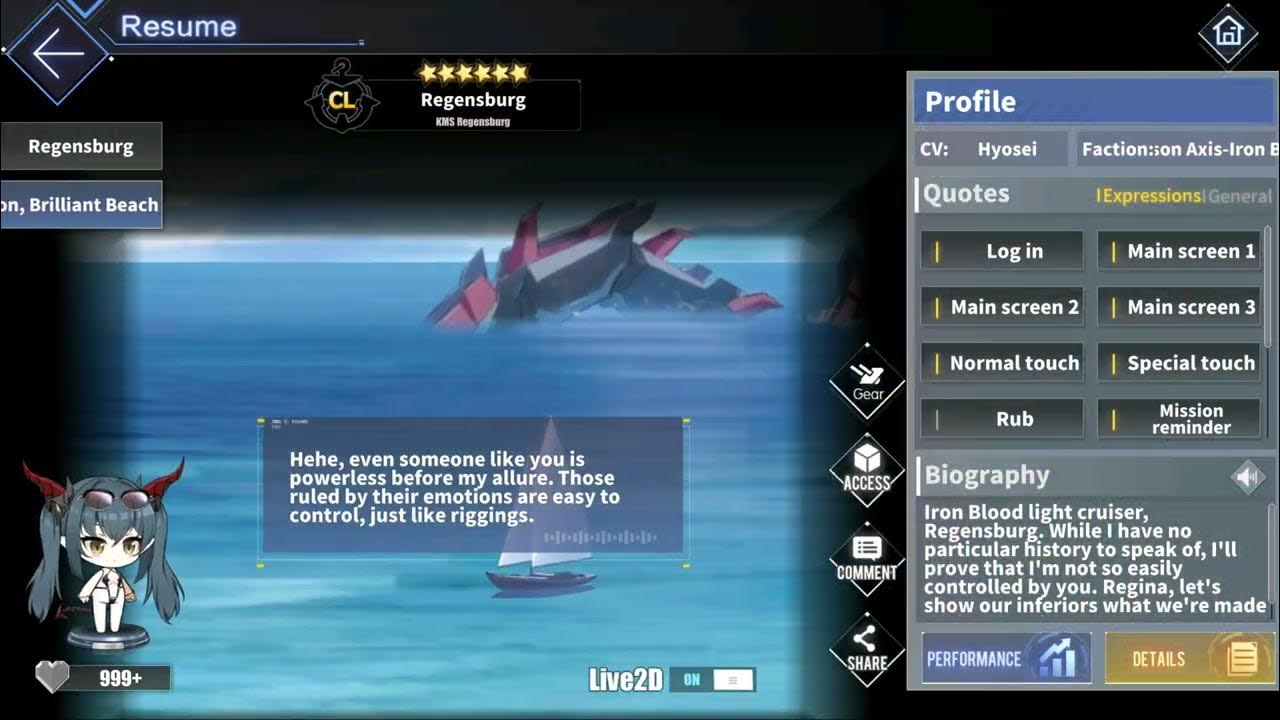 Azur Lane: Regensburg L2D Skin [Dark Dragon, Brilliant Beach] (Black Friday Akashi's Fire Sale ...