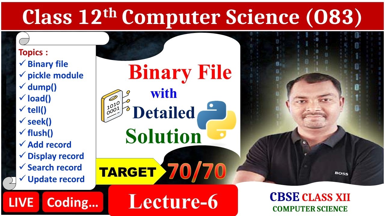File Handling in Python | Binary File | CBSE Class 12 Computer Science ...