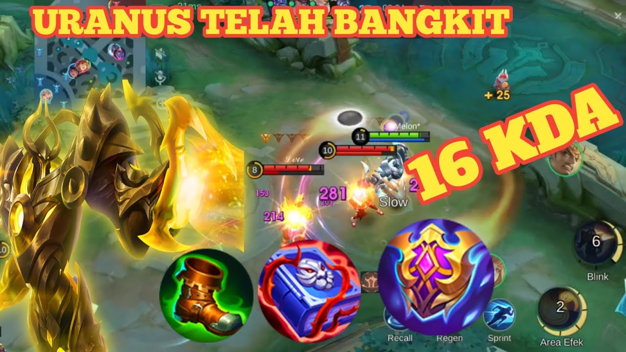 BUILD TERKUAT URANUS EXP LINE SOLO RANK MOBILE LEGENDS 16 KDA - YouTube