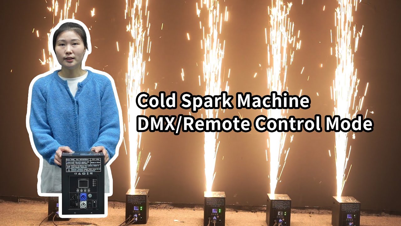 Cold spark machine DMX/remote control mode - YouTube