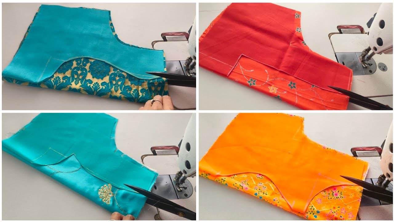4_Blouse design cutting and stitching. Back neck design. Blouse designs ...