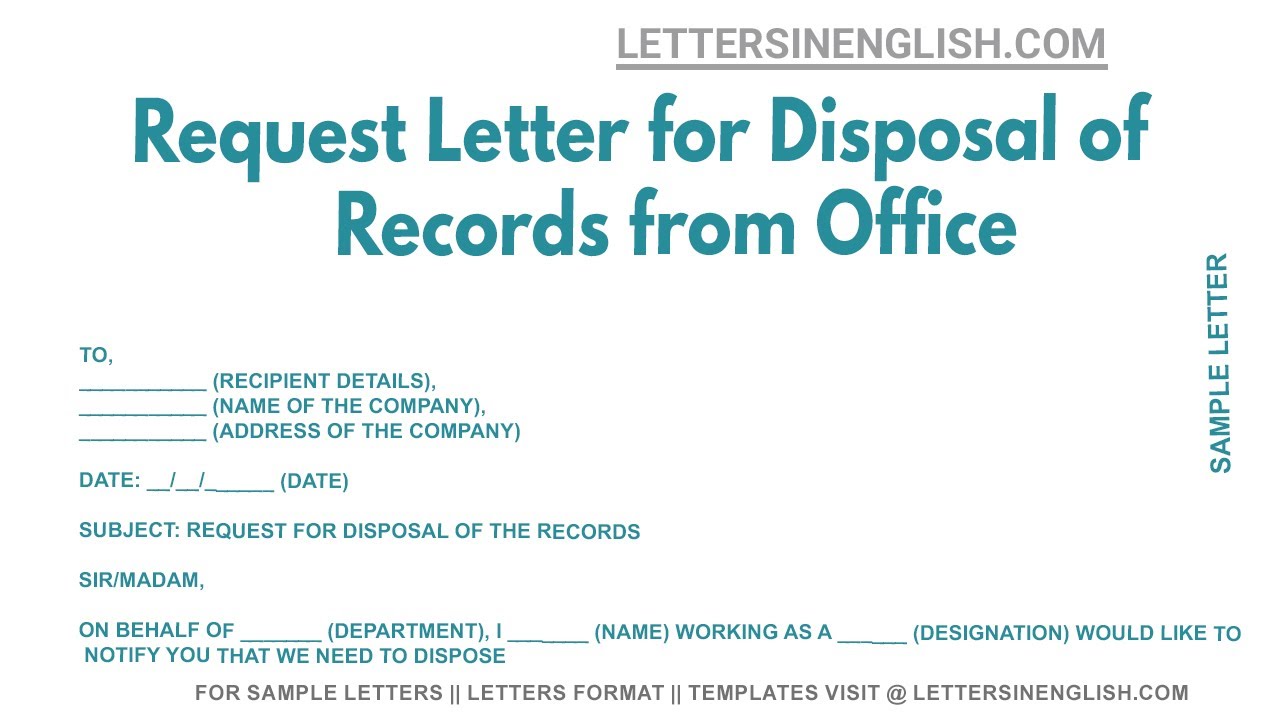 Request Letter For Disposal Of Records From Office Sample Letter For request-letter-for-disposal-of-records-from-office-sample-letter-for