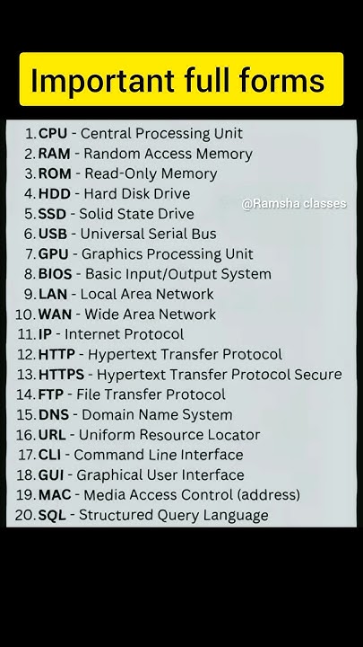 Important full forms @ramsha-823 #english #fullform #acronyms # ...