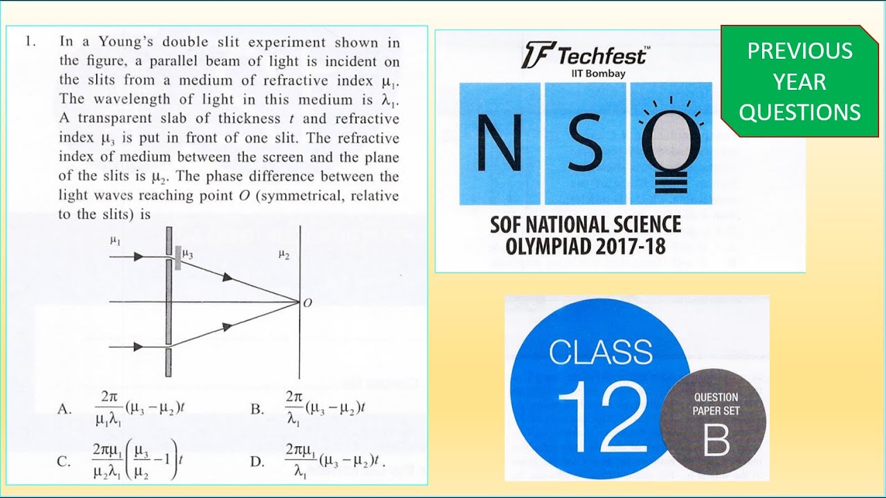 NSO PREVIOUS YEAR QUESTIONS NATIONAL SCIENCE OLYMPIOD - YouTube