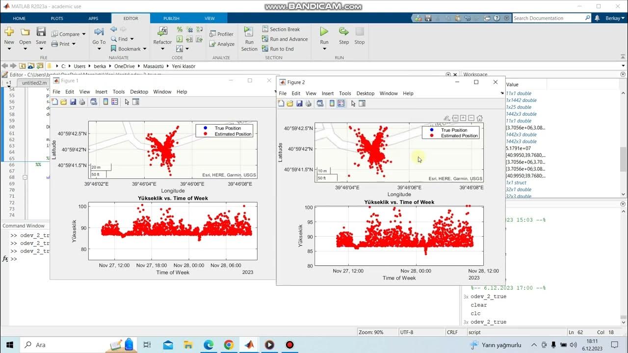 MATLAB Ortamında GPS Uydu Konstellasyonu ile Alıcı Konum Kestirimi Yapılması - 3 - YouTube