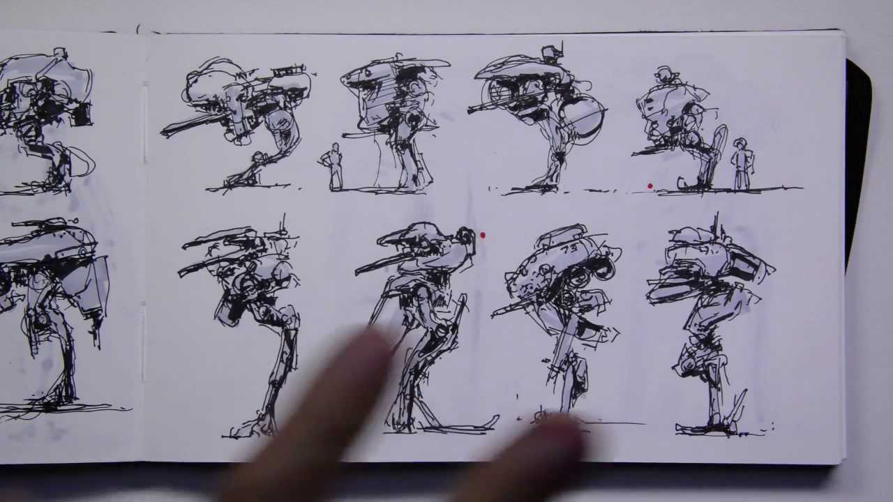 Darren Quach mech sketchbook - YouTube