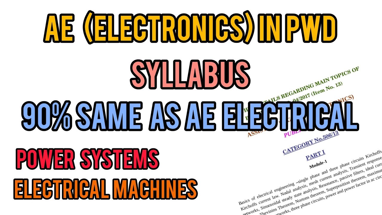 AE (Electronics ) in PWD Syllabus | AE Electrical syllabus | Comparison ...