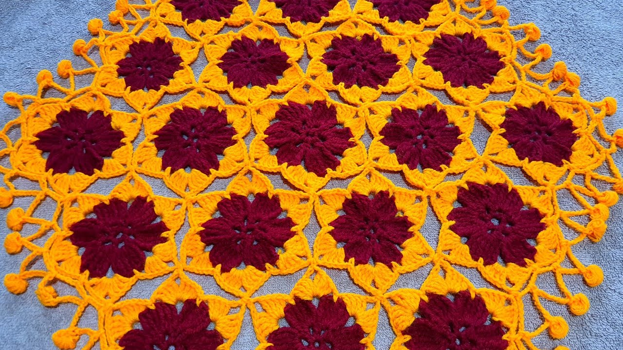 ⚘️🌼 Easy Crochet Thalposh,Woolen tikki Thalposh,Woolen rumal - YouTube