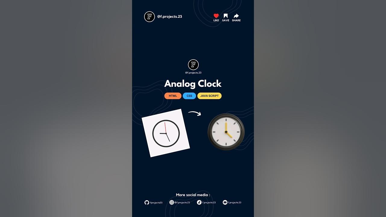 Simple Analog Clock Using Html Css And Javascript Digitalclock Frontend Webdev Codingtips