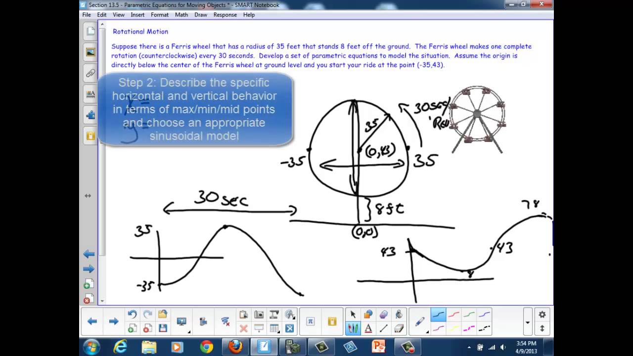 Lesson 13-05: Parametric Equations for Moving Objects (Rotational ...