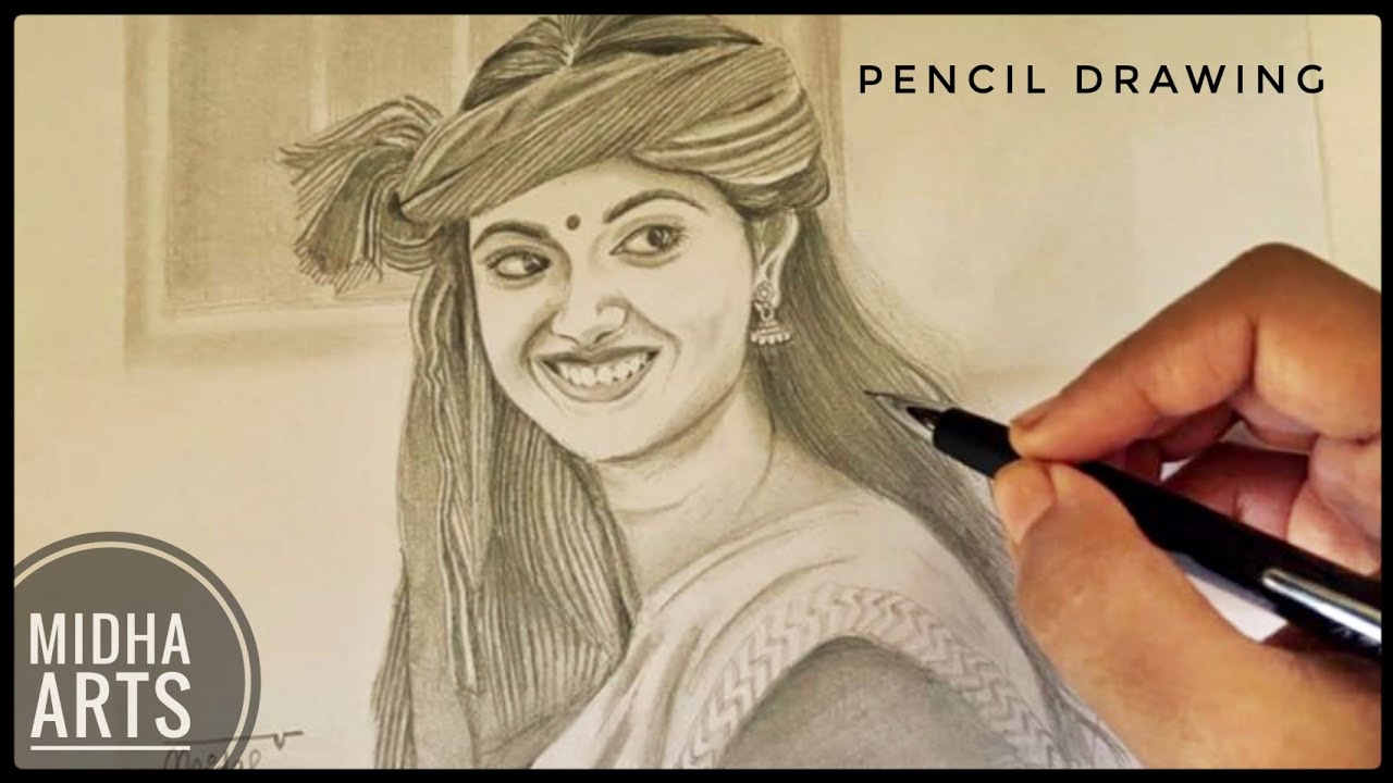 Keerthy Suresh pencil drawing || Timelapse - YouTube