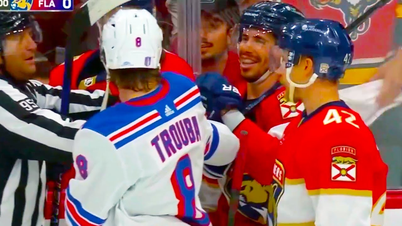 Matthew Tkachuk Hit on Jacob Trouba Fight for Evan Rodrigues Elbow ...