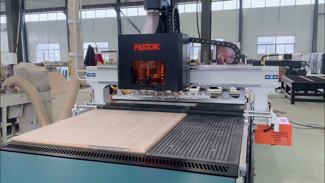 FINECNC 1825 cnc router with auto load unload,12 tools atc cnc router,high effciency and good ...