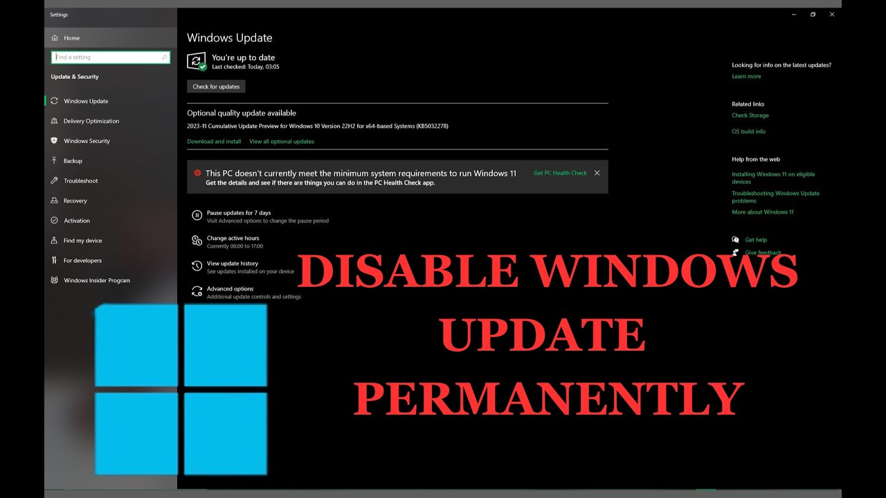How to Disable Windows Automatic Updates Permanently - YouTube