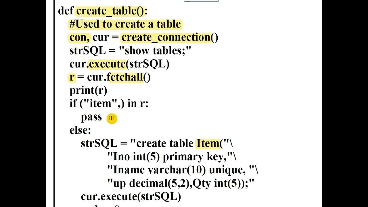 This video tutor explains the function create table - YouTube