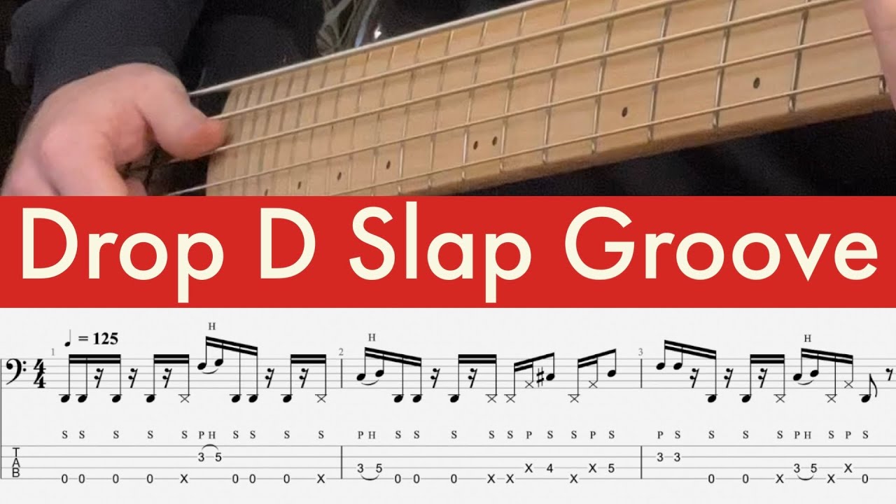 Drop D Slap Groove (with TABS) - YouTube