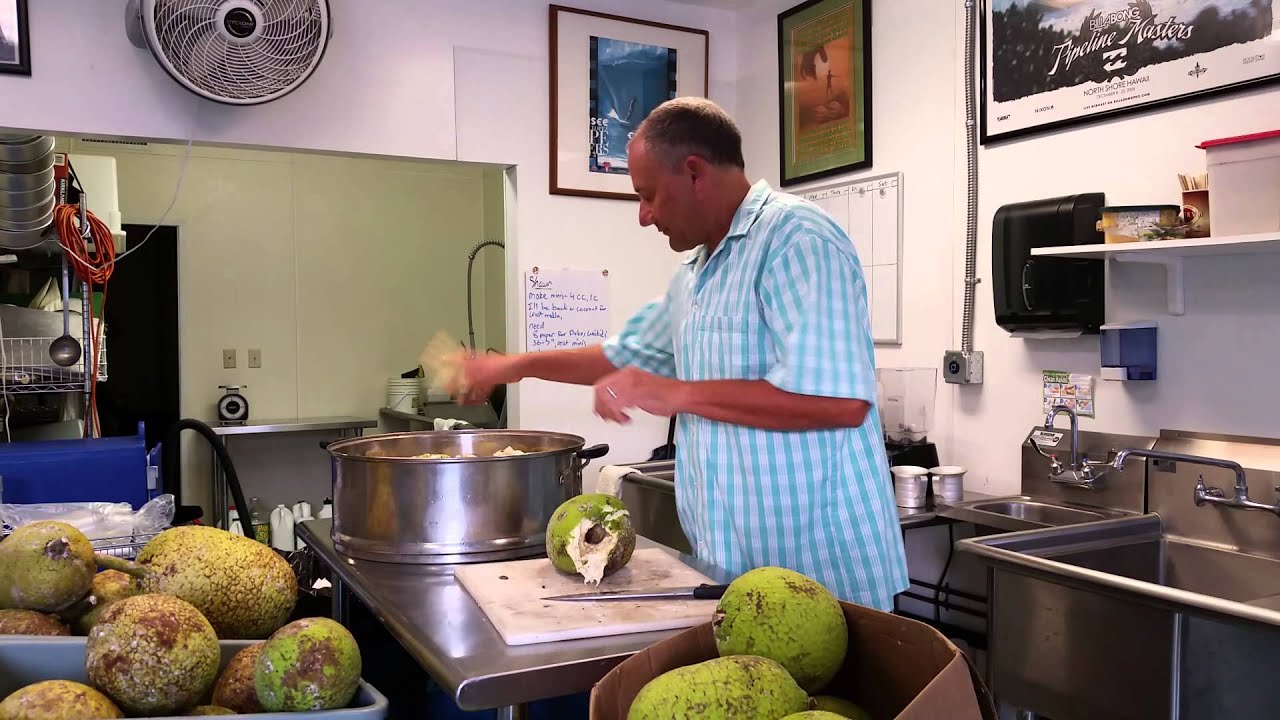 Processing breadfruit, part 1 - YouTube