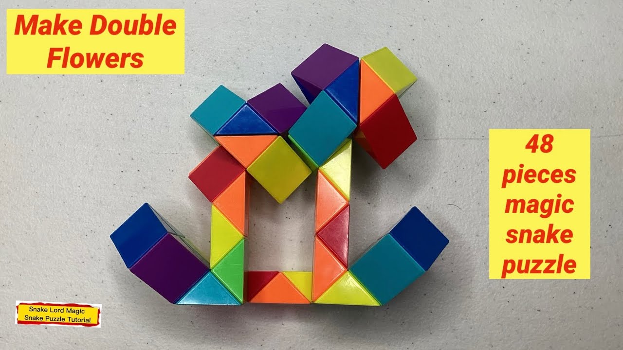 Make Double Flowers - 48 pieces magic snake puzzle # ...