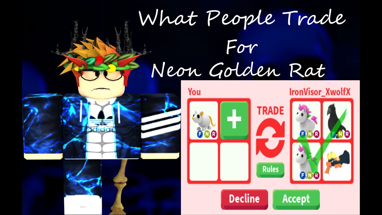 What People Trade For Neon Golden Rat Adopt Me - YouTube