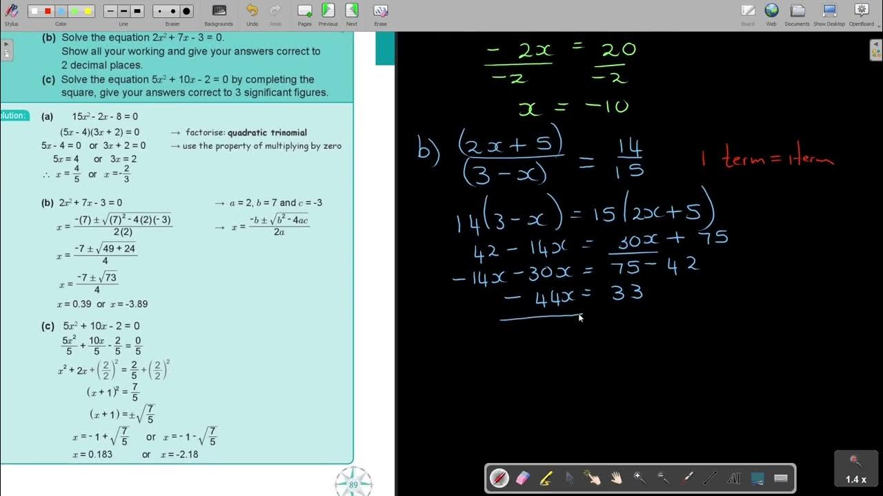 Gr 10 11 Algebra Equations Exam Preparation Questions Part 1 - YouTube
