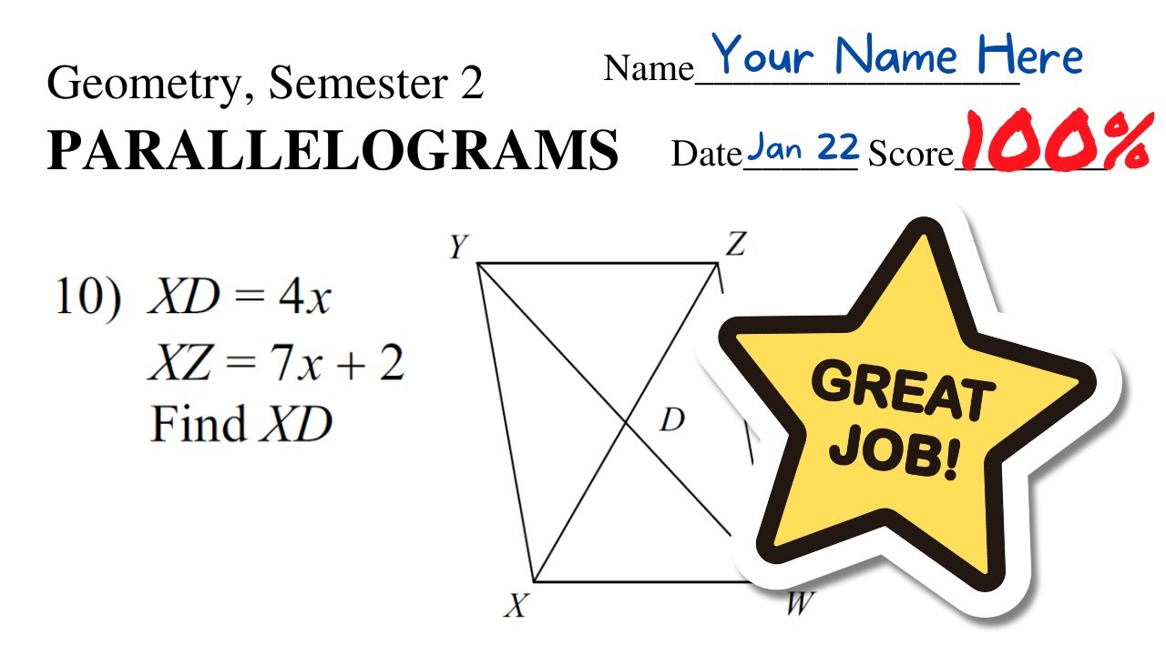 Parallelograms Test Questions - YouTube