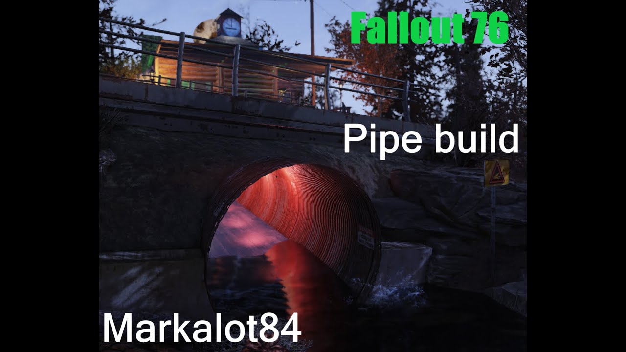 Fallout 76 camp pipe build, secret tunnel and log cabin - YouTube