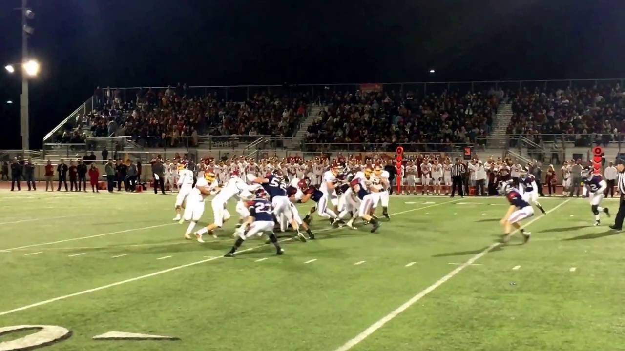 Huge tackle by 44 to bring up 4th and long - YouTube