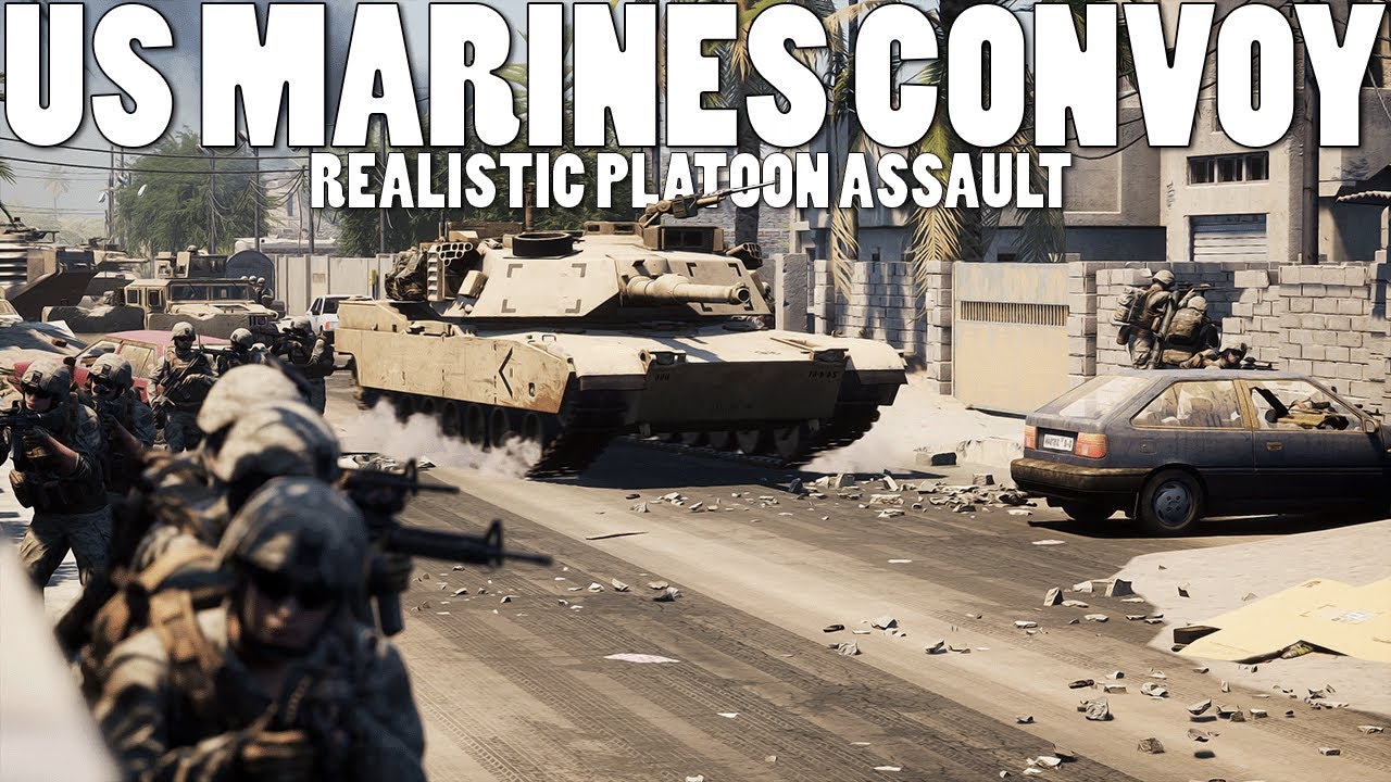 REALISTIC US MARINES COMBAT PATROL IN FALLUJAH - Squad Full Round ...