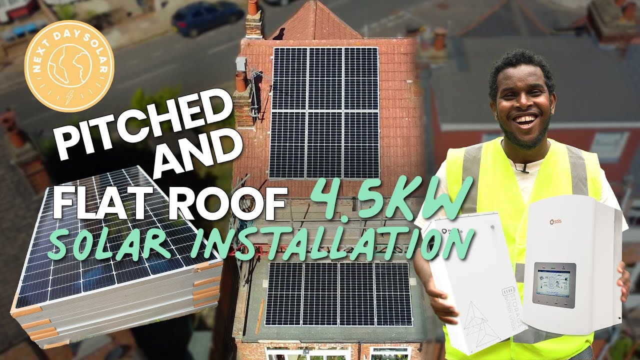 Pitched & Flat Roof Solar Install with Battery, Fox / Solis Inverter ...