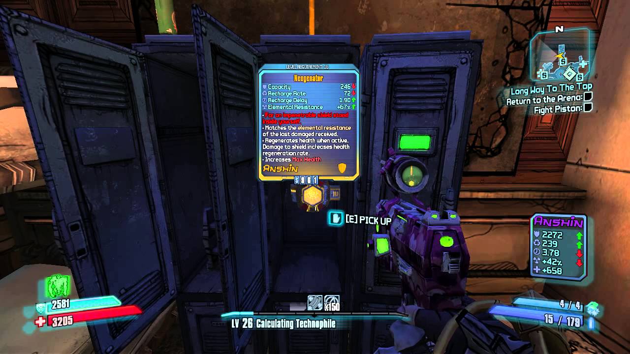 Borderlands 2: Neogenator Legendary spawn in a locker in Sanctuary ...