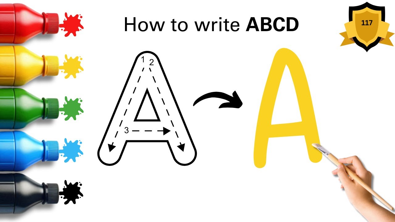 Kids Writing Alphabets ABCD | By practicing it, children can write ...