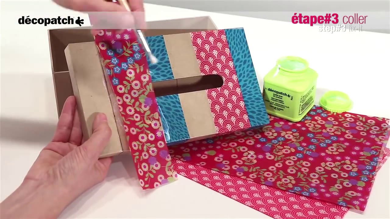 Step by Step Decopatch Tissues Box - YouTube